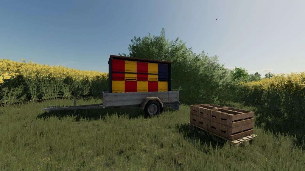 Small beehive trailer v1.0 FS22 Mod | Farming Simulator 22 Mod
