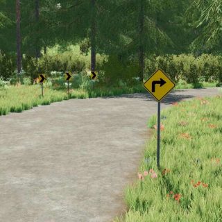 US Road Signs Pack v1.0 FS22 Mod | Farming Simulator 22 Mod