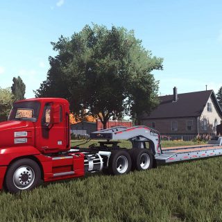 2-axle Lowboy V1.0 FS22 Mod | Farming Simulator 22 Mod