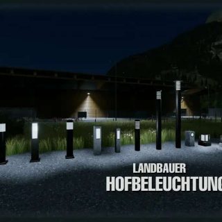 Landbauer Courtyard Lighting v1.1 FS22 Mod | Farming Simulator 22 Mod