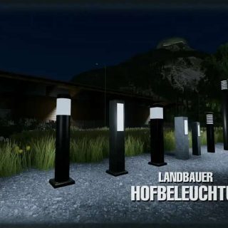 Landbauer Courtyard Lighting v1.1 FS22 Mod | Farming Simulator 22 Mod