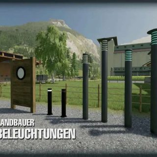 Landbauer Courtyard Lighting v1.1 FS22 Mod | Farming Simulator 22 Mod