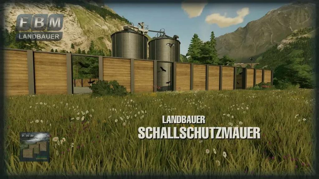 Landbauer Soundproof Wall v1.0 FS22 Mod | Farming Simulator 22 Mod