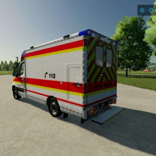Mercedes Benz Sprinter Strobel Ambulance v1.0.0.1 FS22 Mod | Farming ...