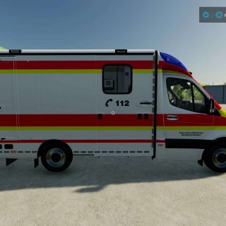 Mercedes Benz Sprinter Strobel Ambulance v1.0.0.1 FS22 Mod | Farming ...