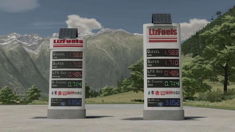 Digital Gasstation Displays v1.0 FS22 Mod | Farming Simulator 22 Mod