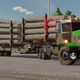 Lizard 53 Foot Tridem Log Trailer v1.0 FS22 Mod | Farming Simulator 22 Mod