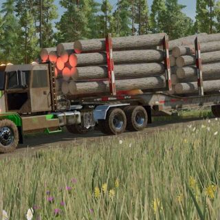 Lizard 53 Foot Tridem Log Trailer v1.0 FS22 Mod | Farming Simulator 22 Mod
