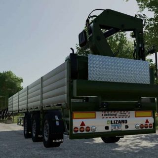 Platform Trailer With Crane v1.0 FS22 Mod | Farming Simulator 22 Mod