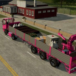 Platform Trailer With Crane v1.0 FS22 Mod | Farming Simulator 22 Mod
