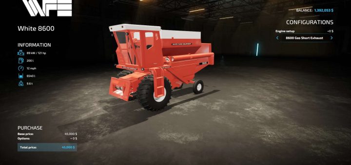 White Combine Mods | Farming Simulator 22 Mods