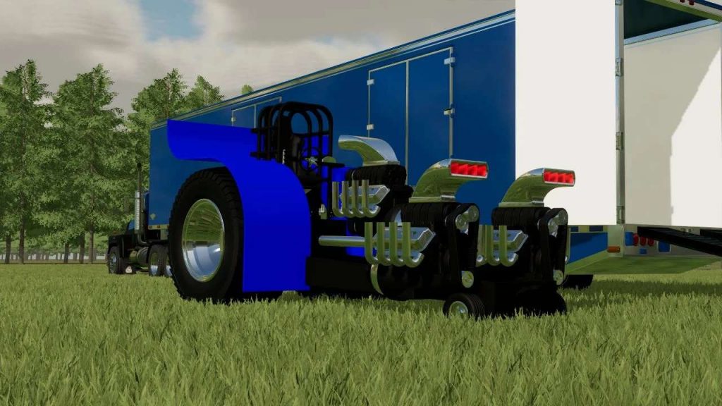 Blue Modified Pulling Tractor v1.0 FS22 Mod | Farming Simulator 22 Mod
