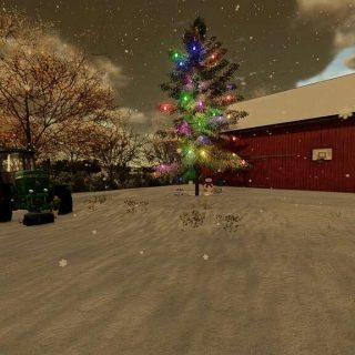 Christmas Tree With Snowman v1.0 FS22 Mod | Farming Simulator 22 Mod