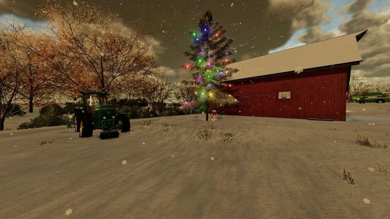 Christmas Tree With Snowman v1.0 FS22 Mod | Farming Simulator 22 Mod