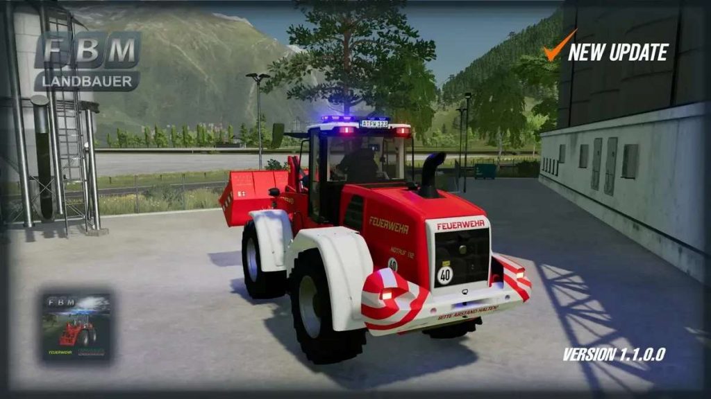 Fire Brigade Wheel Loader v1.1 FS22 Mod | Farming Simulator 22 Mod