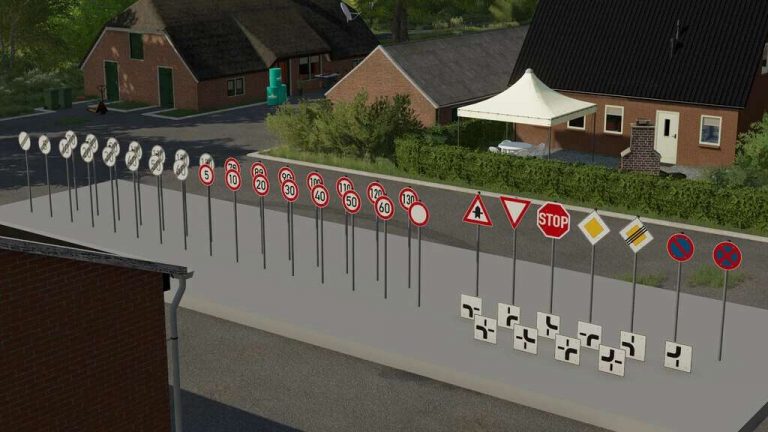 German Traffic Signs (Prefab) v1.0.0.1 FS22 Mod | Farming Simulator 22 Mod