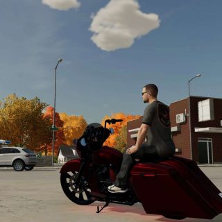 Harley Streetglide v1.0 FS22 Mod | Farming Simulator 22 Mod