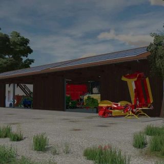 Machine Hall With Workshop v1.0 FS22 Mod | Farming Simulator 22 Mod