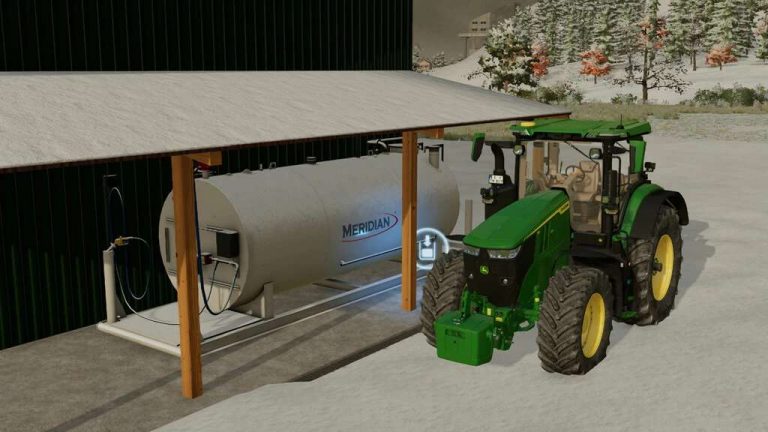 Machineshed With Gasstation v1.0 FS22 Mod | Farming Simulator 22 Mod