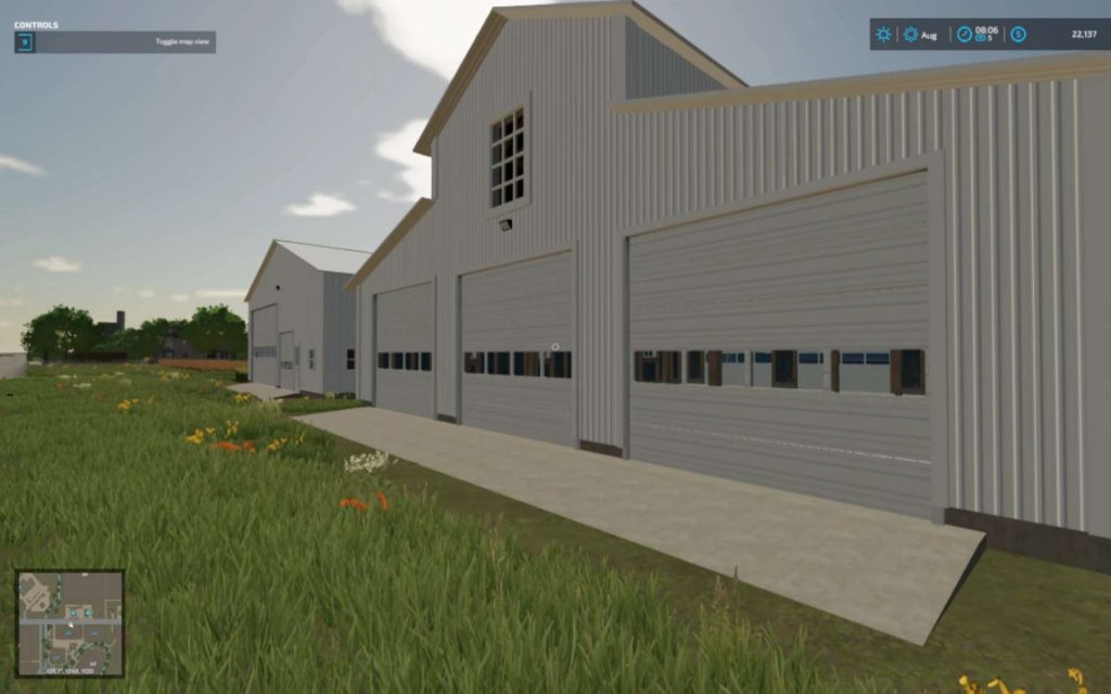 White Michigan Farm Building Pack v1.0 FS22 Mod | Farming Simulator 22 Mod