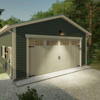 American Two Car Garage v1.0 FS22 Mod | Farming Simulator 22 Mod