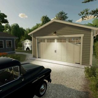 American Two Car Garage v1.0 FS22 Mod | Farming Simulator 22 Mod