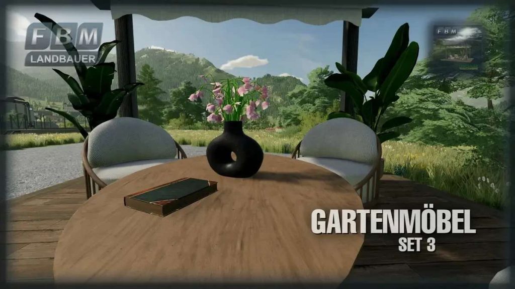 Garden Furniture Set 3 v1.0 FS22 Mod | Farming Simulator 22 Mod