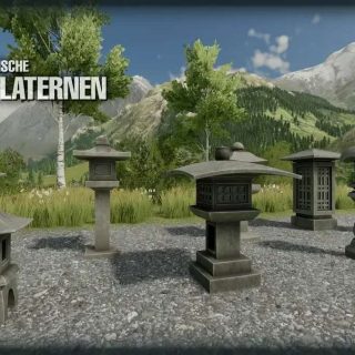 Japanese Toro Lanterns v1.0 FS22 Mod | Farming Simulator 22 Mod