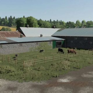 Old Brick Cow Barn v1.0 FS22 Mod | Farming Simulator 22 Mod