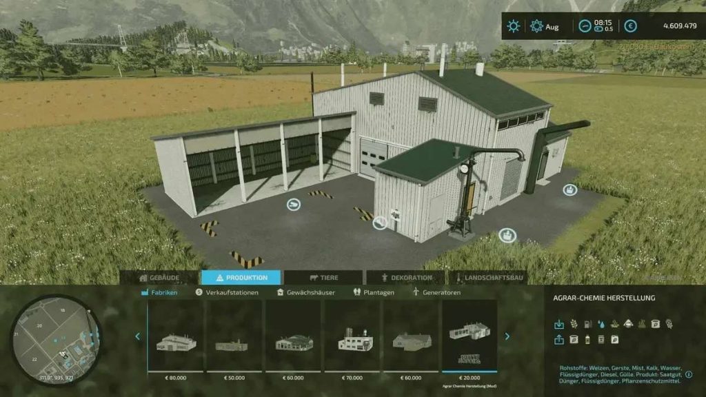 Agricultural chemical production v1.2 FS22 Mod | Farming Simulator 22 Mod