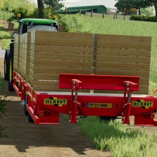 Herbst Flat Bed Trailer v1.0 FS22 Mod | Farming Simulator 22 Mod