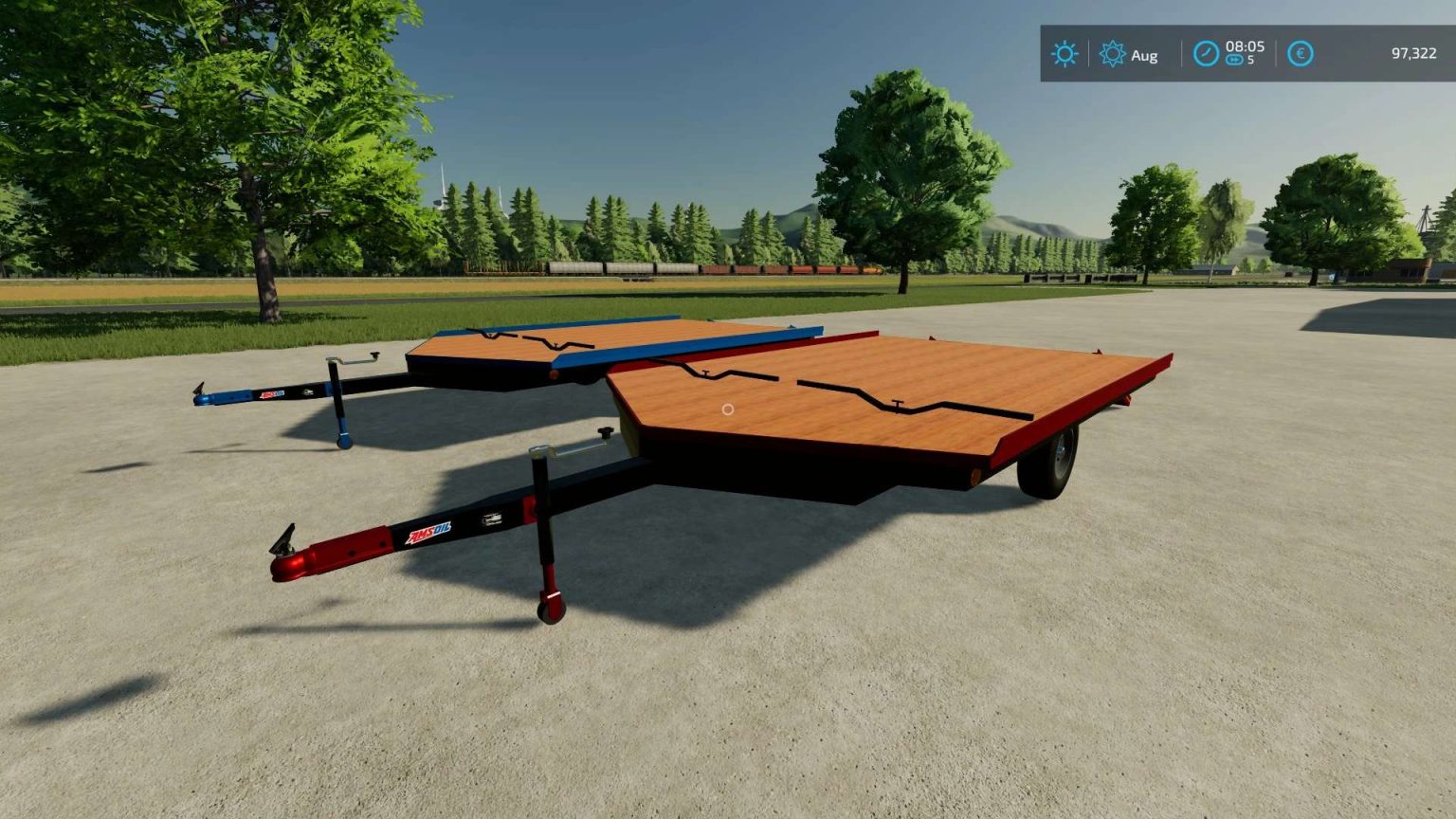 Open deck sled Trailer CHS v1.0 FS22 Mod | Farming Simulator 22 Mod