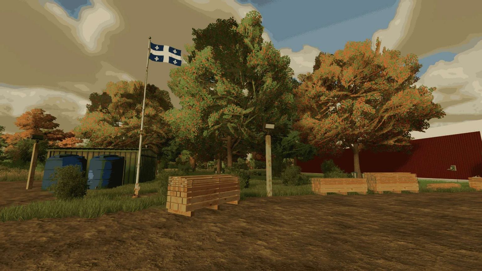 Quebec Flag v1.0 FS22 Mod | Farming Simulator 22 Mod