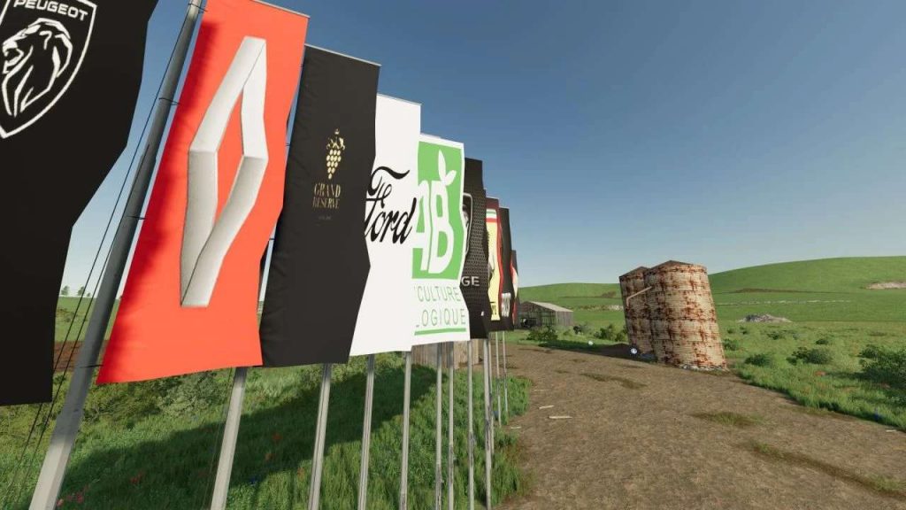 Decorative flags v1.0 FS22 Mod | Farming Simulator 22 Mod