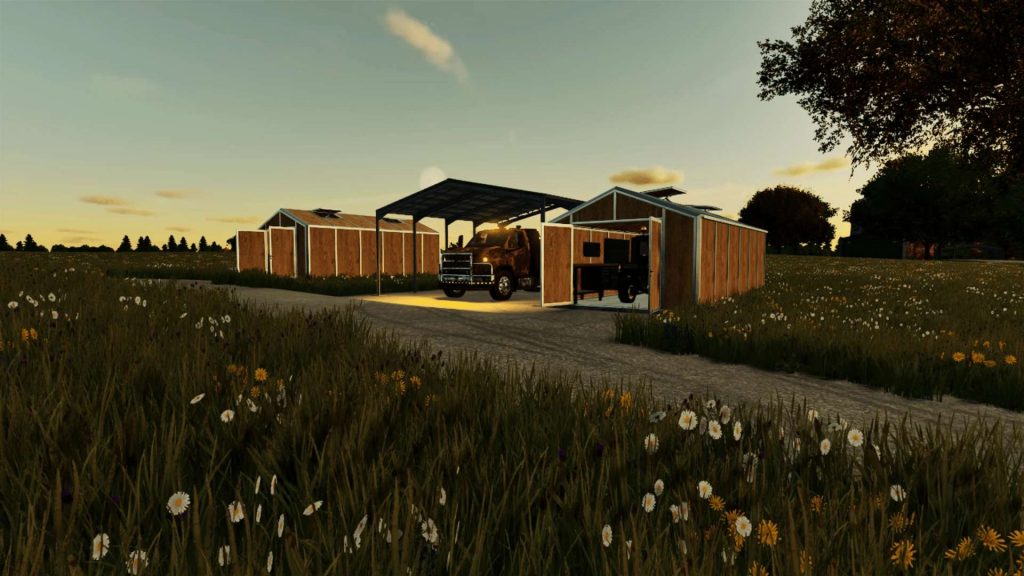 "He Shed" Garden Sheds V1.0 FS22 Mod | Farming Simulator 22 Mod