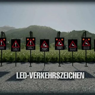 LED Traffic Signs v1.1 FS22 Mod | Farming Simulator 22 Mod