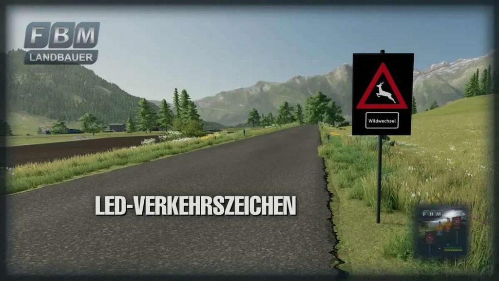 LED Traffic Signs v1.1.0.1 FS22 Mod | Farming Simulator 22 Mod