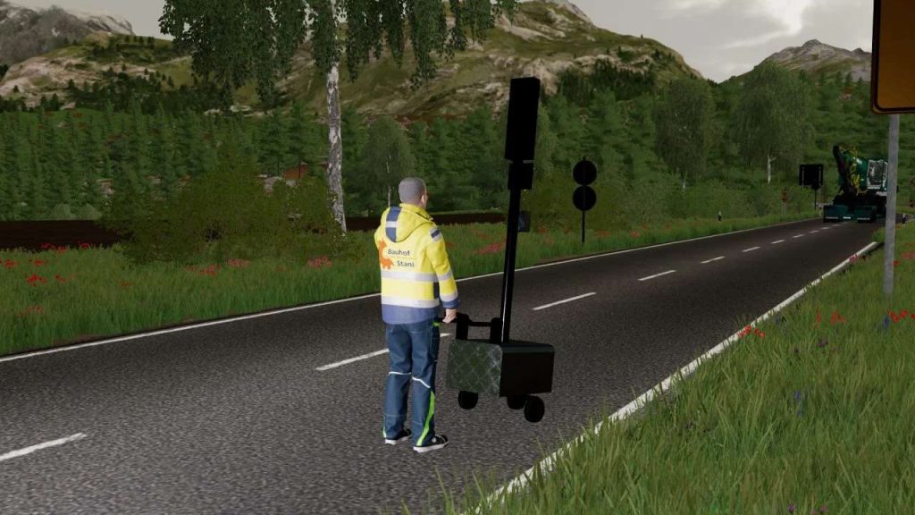 Mobile construction site traffic lights v1.1 FS22 Mod | Farming ...