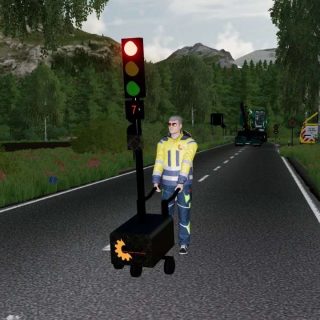 Mobile construction site traffic lights v1.1 FS22 Mod | Farming ...
