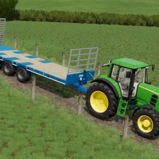 Stewart Low Loader Bale Trailer Flatbed v1.0 FS22 Mod | Farming ...
