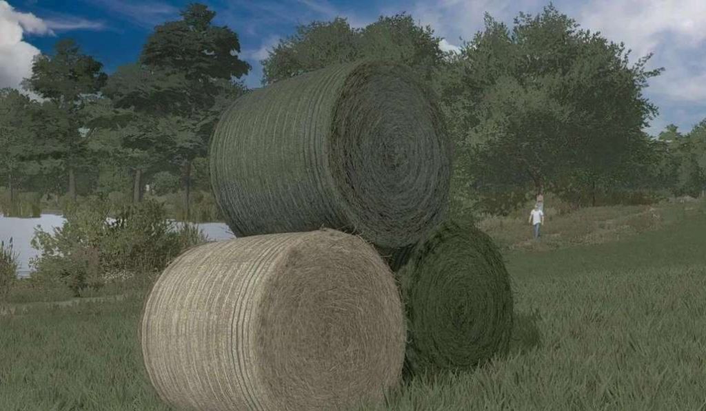 Textures of bales of straw, hay, grass v1.0 FS22 Mod | Farming ...
