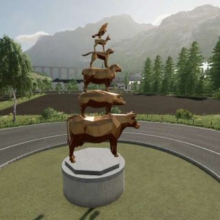 Animal Statue Prefab v1.0 FS22 Mod | Farming Simulator 22 Mod
