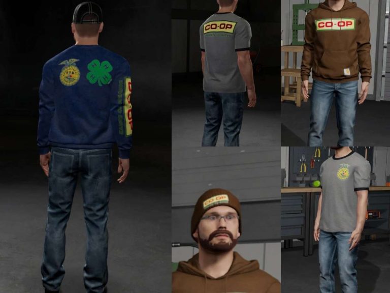 Co-op themed clothing pack v1.0 FS22 Mod | Farming Simulator 22 Mod