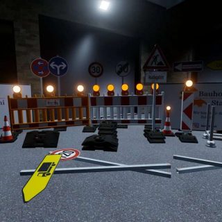 Construction site signs pack v1.0 FS22 Mod | Farming Simulator 22 Mod