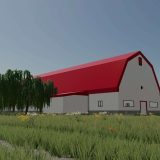 Cow Barn Red/White style v1.0 FS22 Mod | Farming Simulator 22 Mod