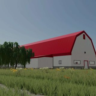 Cow Barn Red/White style v1.0 FS22 Mod | Farming Simulator 22 Mod
