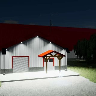 Cow Barn Red/White style v1.0 FS22 Mod | Farming Simulator 22 Mod