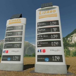 Digital Gasstation Displays Lizard v1.0 FS22 Mod | Farming Simulator 22 Mod