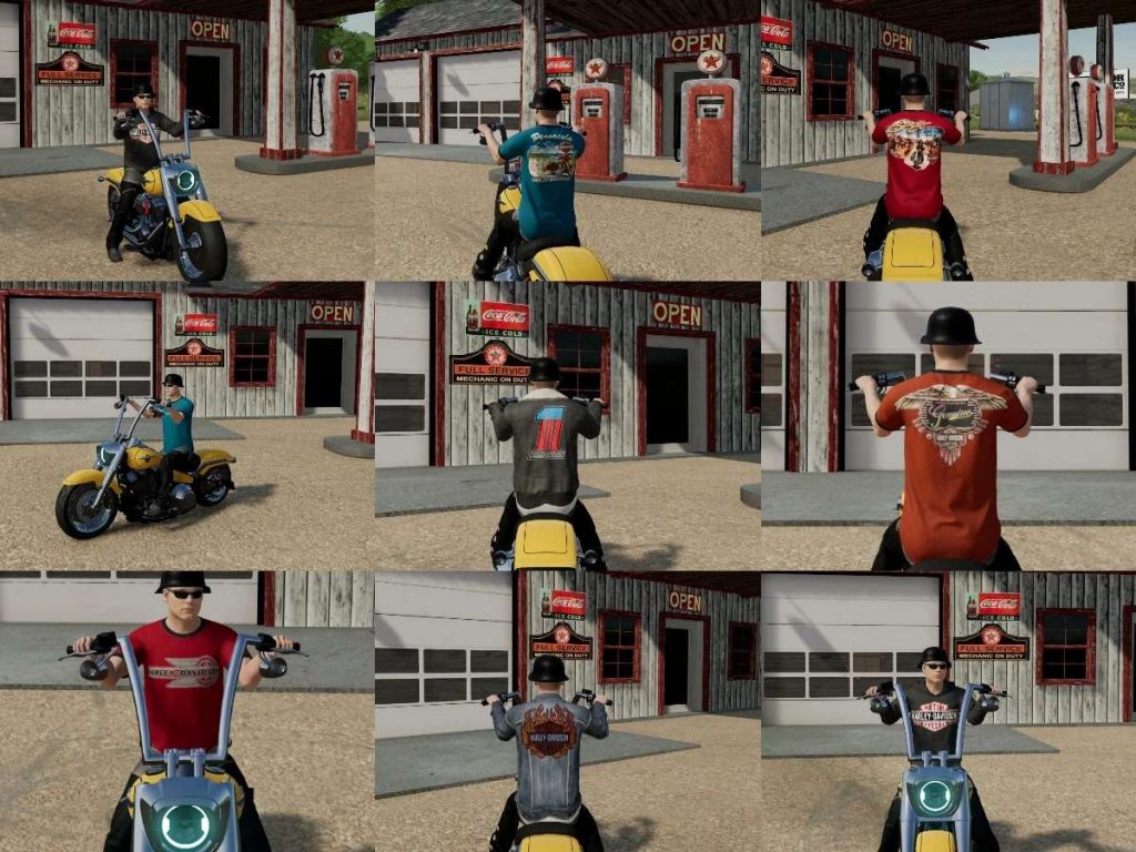 Harley themed clothing pack v1.0 FS22 Mod | Farming Simulator 22 Mod