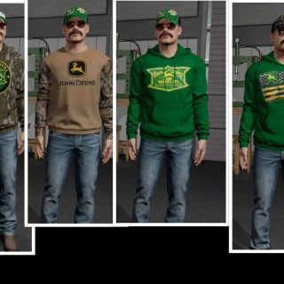 John Deere themed clothing pack v1.0 FS22 Mod | Farming Simulator 22 Mod